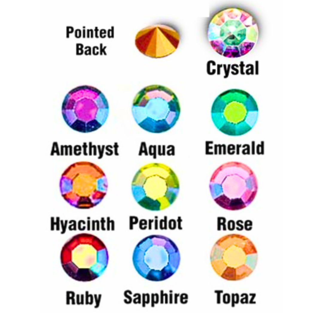 Rhinestones, Pointed Back - Aurora Crystal & Colors - National Artcraft