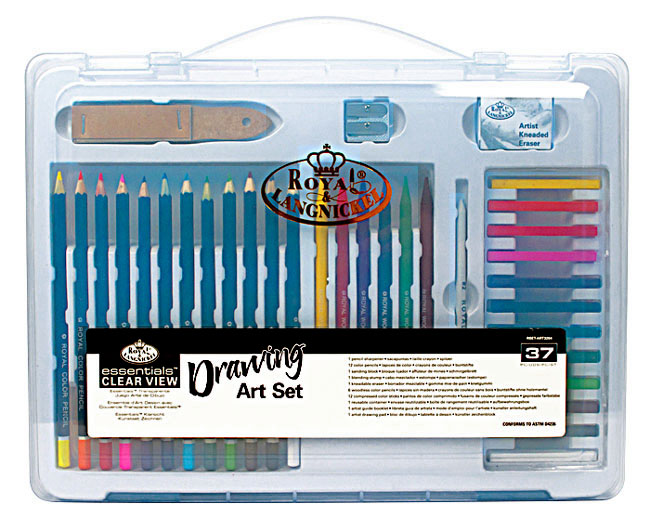 Drawing Art Set in Large Clear View Box - National Artcraft