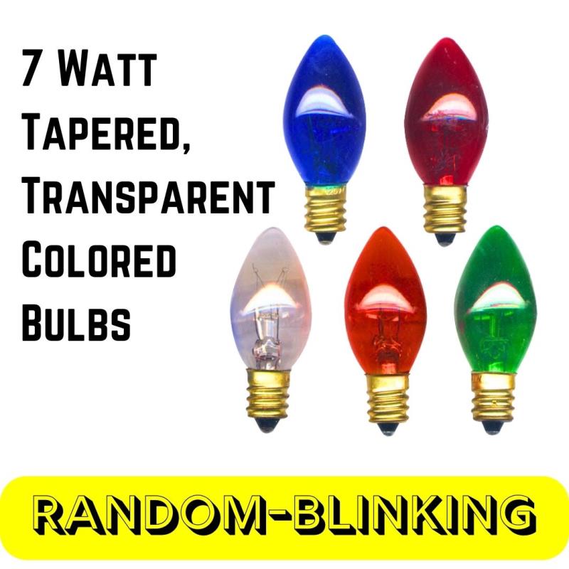 Tapered, Colored, Steady-Burning & Random-Blinking Light Bulbs ...