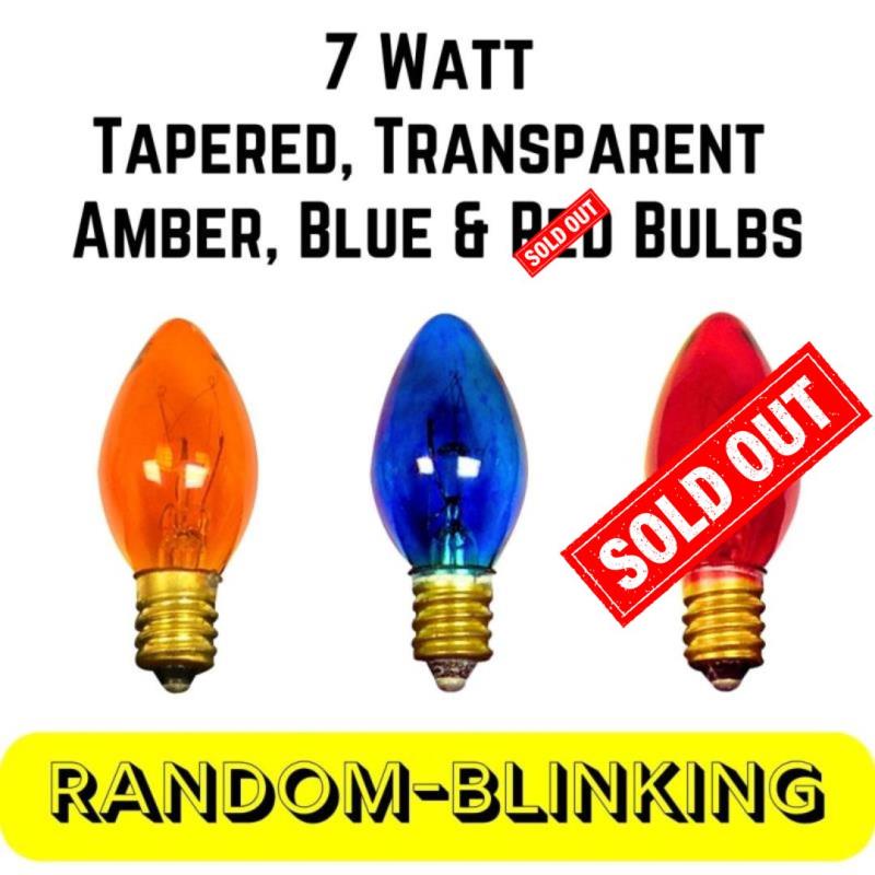 Tapered, Colored, Steady-Burning & Random-Blinking Light Bulbs ...