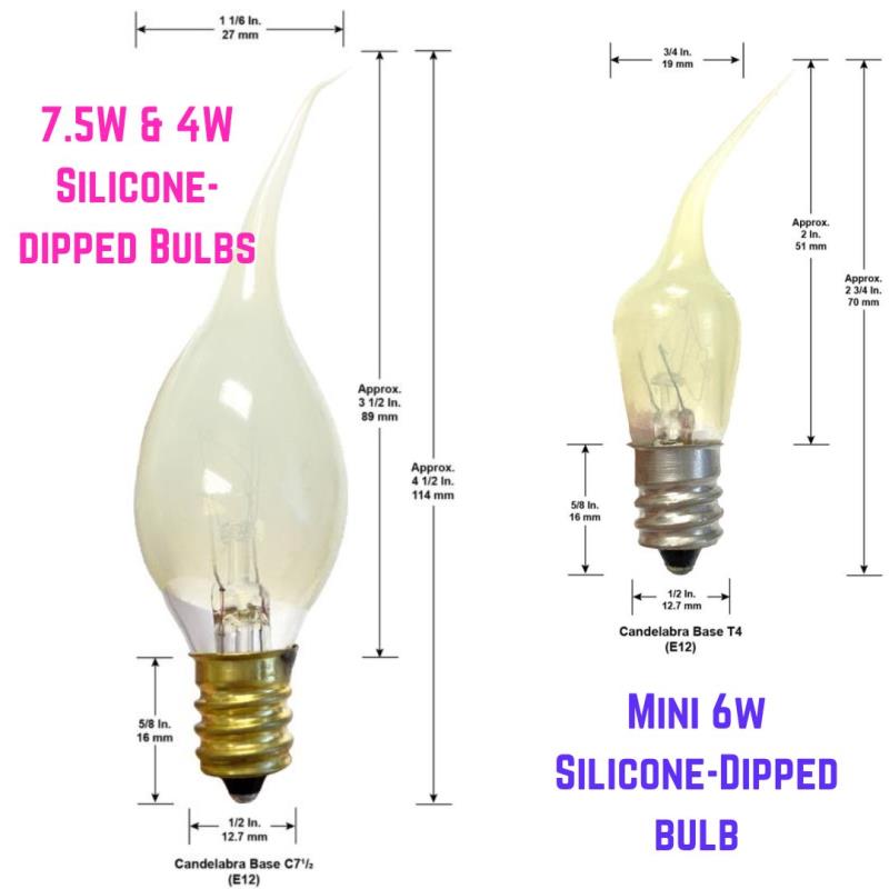 Silicone Dipped C7 Light Bulbs with Candelabra Base - National Artcraft