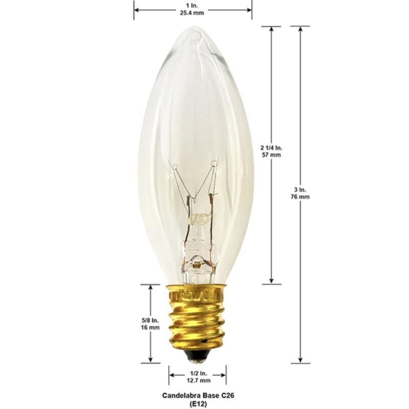Torpedo Shape Light Bulbs with Candelabra Base - National Artcraft