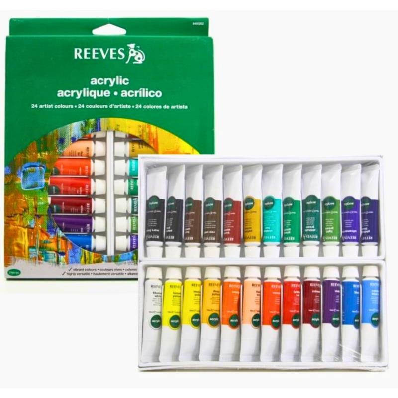 Acrylic Paint Set - 24 assorted colors 10 ml tubes - Reeves - National ...